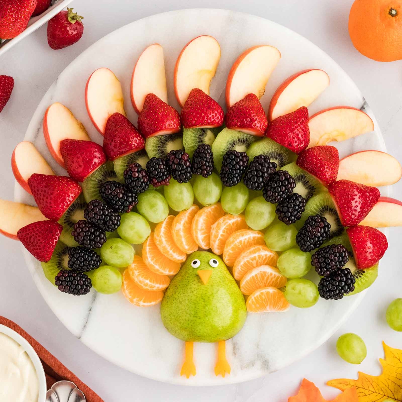 Fruit Turkey (Thanksgiving Fruit Tray) | Easy Wholesome